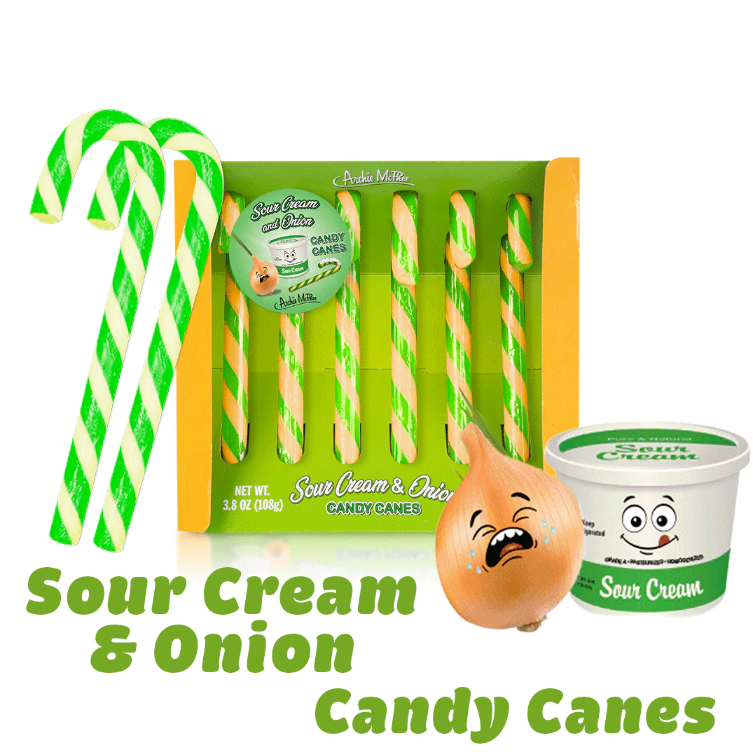 Sour Cream and Onion Candy Canes | Glitch Gifts and Novelties