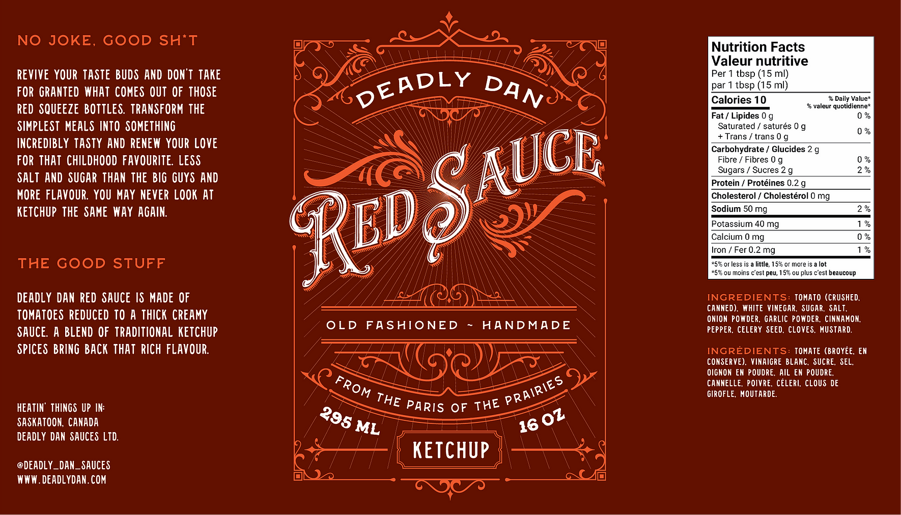 Deadly Dan’s Red Sauce - Gourmet Ketchup 473ml | Glitch Gifts and Novelties
